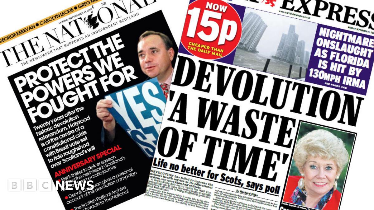 The papers: 20 years since Scottish devolution poll - BBC News