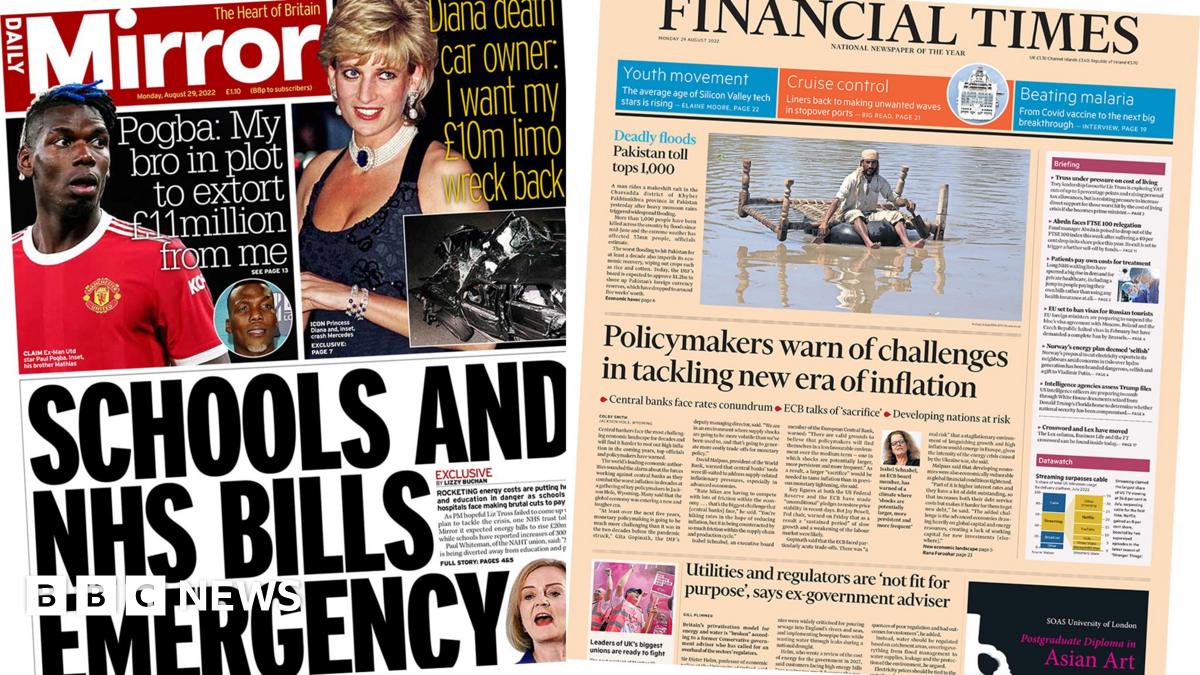 Newspaper headlines: NHS 'bills emergency' and 'new era of inflation ...
