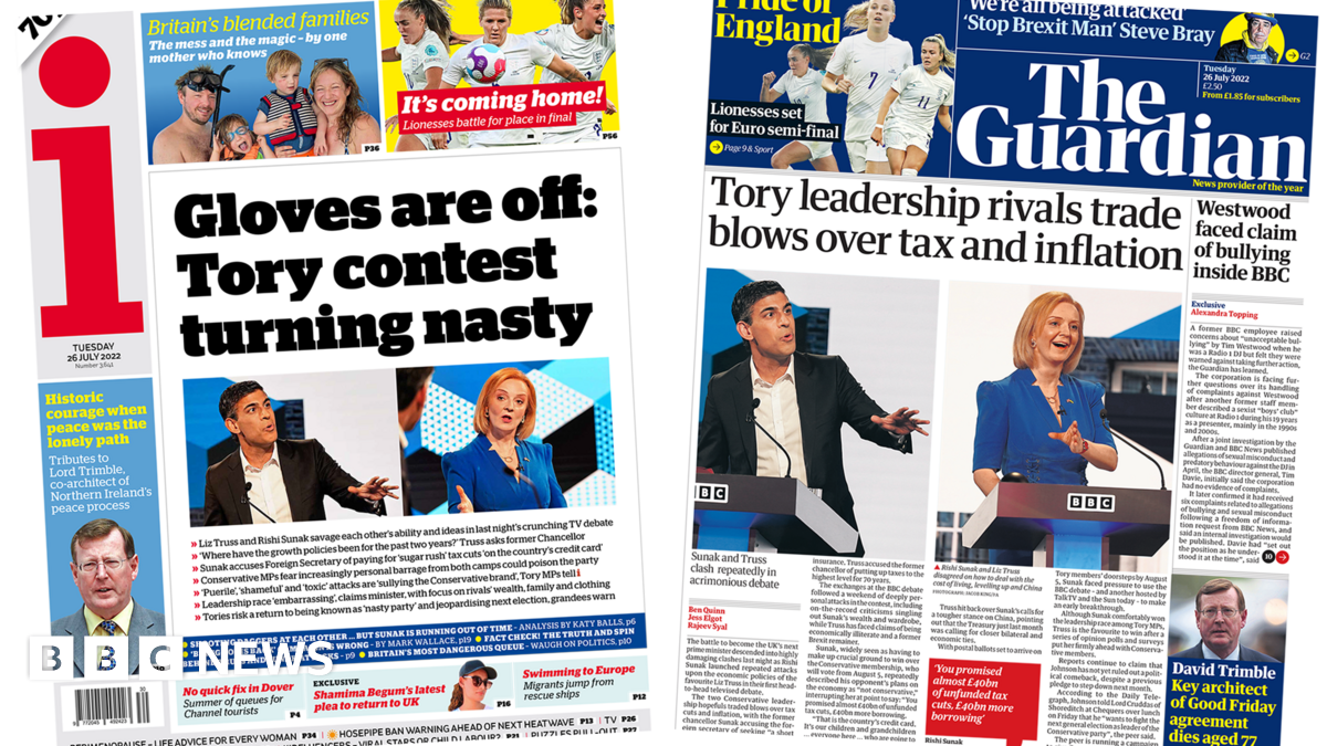 Newspaper headlines: 'Gloves off' as rivals 'trade blows' on tax cuts ...