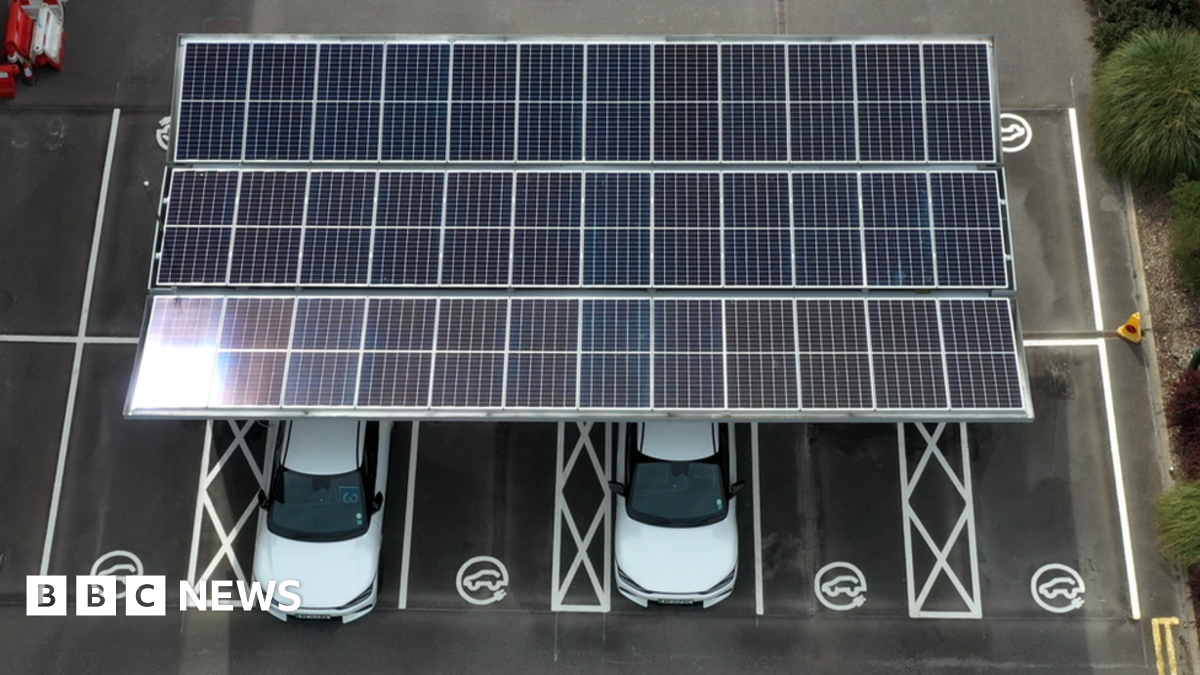 Why car parks are the hottest space in solar power - BBC News