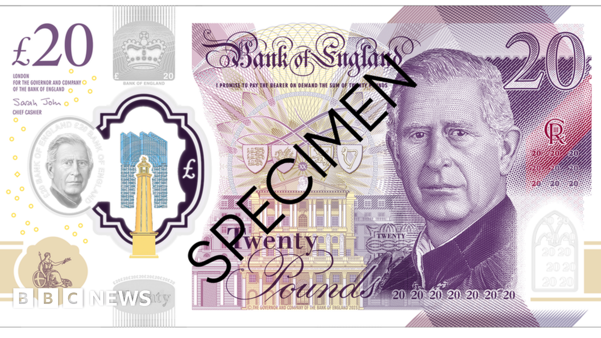 King Charles comes face to face with new banknotes - BBC News