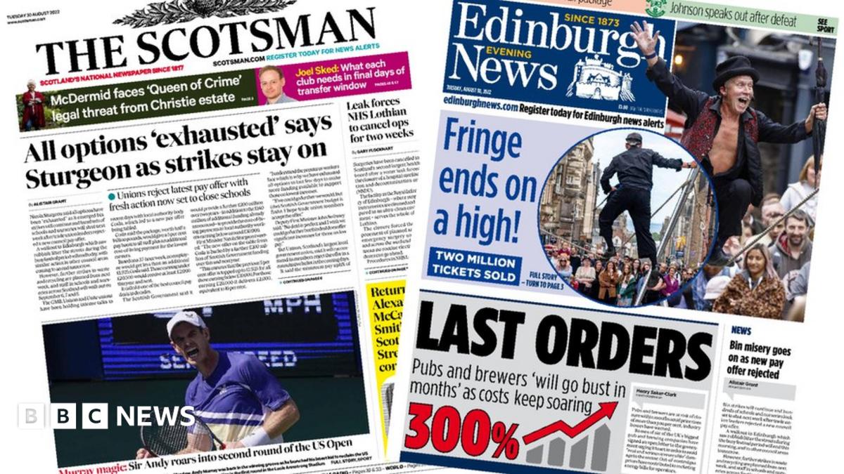 Scotland's papers: Strike options 'exhausted' and last orders for pubs ...