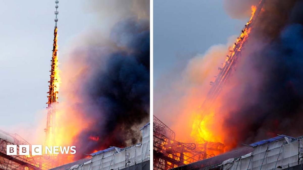 Historic Copenhagen stock exchange in Denmark goes up in flames - BBC News