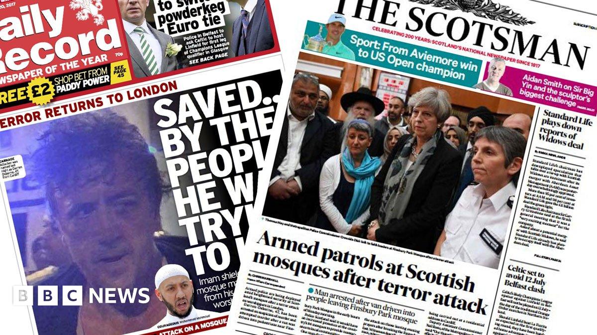 Scotland's papers: Mosque suspect identified - BBC News