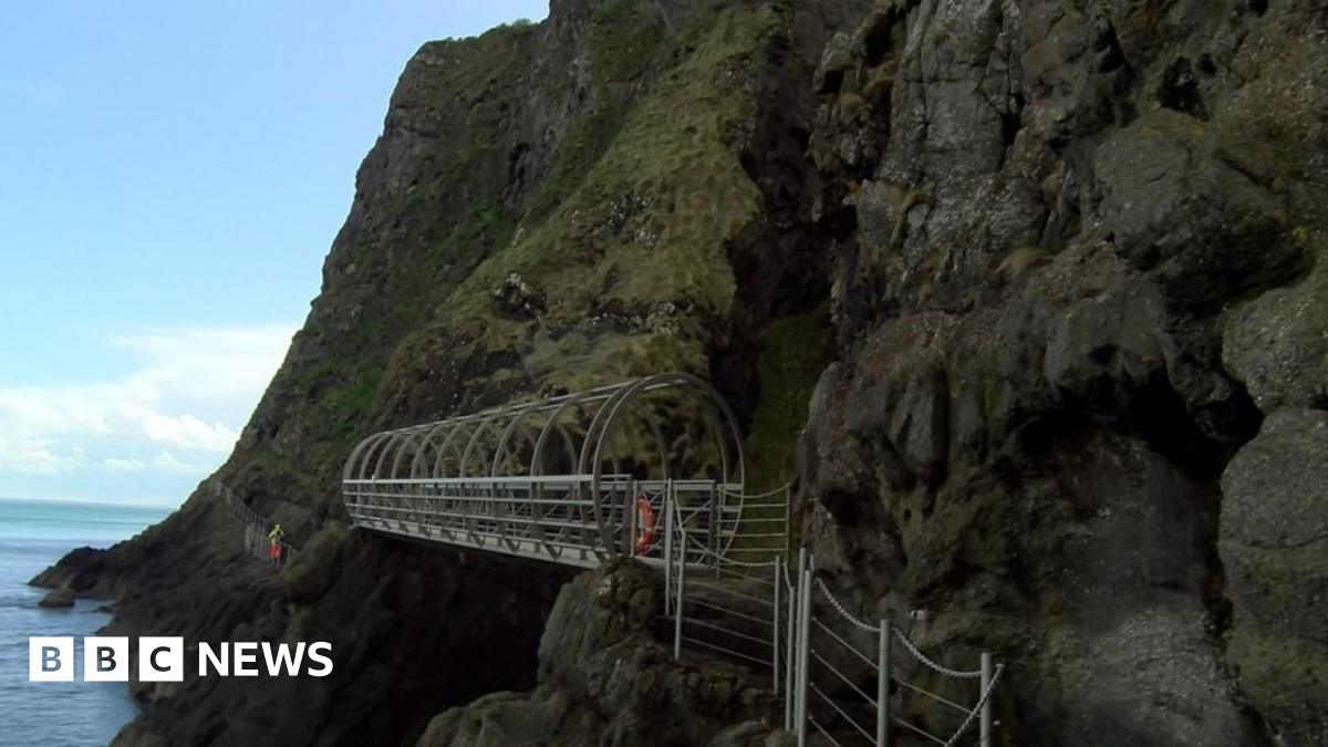 White-knuckle cliff walk along the Gobbins reopens - BBC News