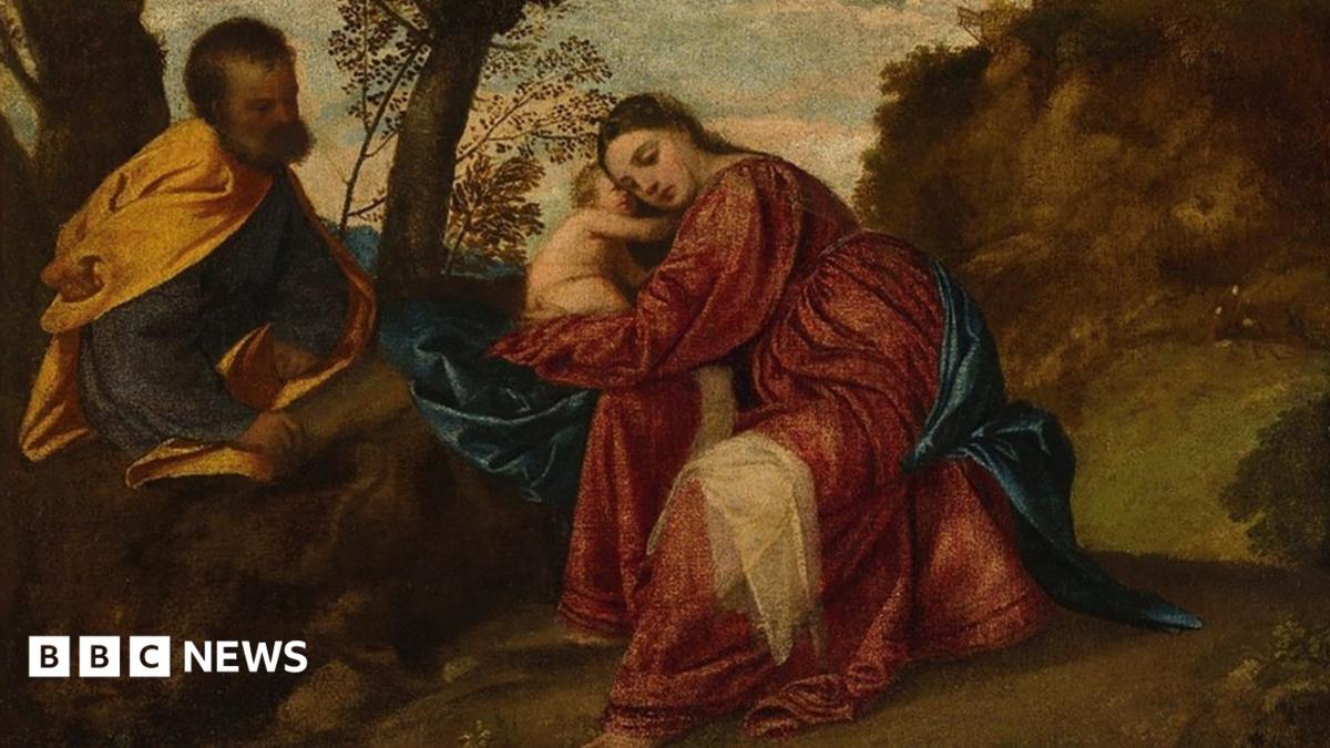 Titian's Rest On The Flight Into Egypt painting to be auctioned - BBC News