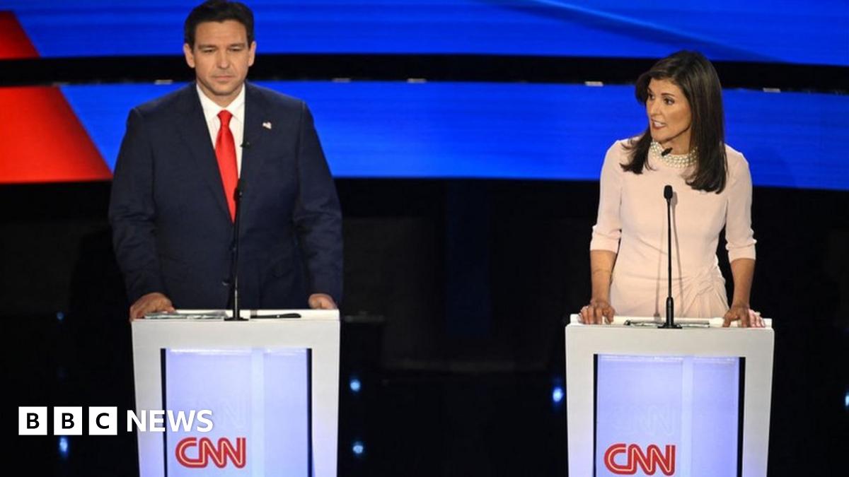 Haley and DeSantis face off in debate, Chris Christie drops out, Trump holds town hall - live ...