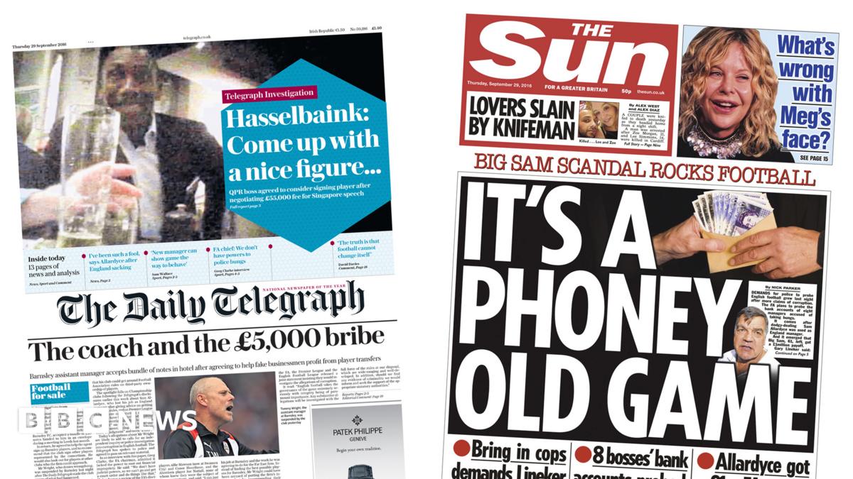 Newspaper review: Football fallout on front pages - BBC News