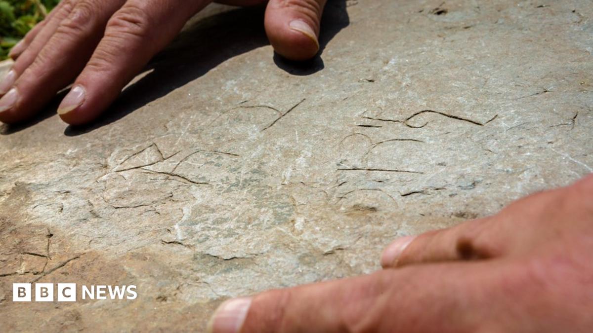 Rare ancient writing found on medieval Cornish stone - BBC News