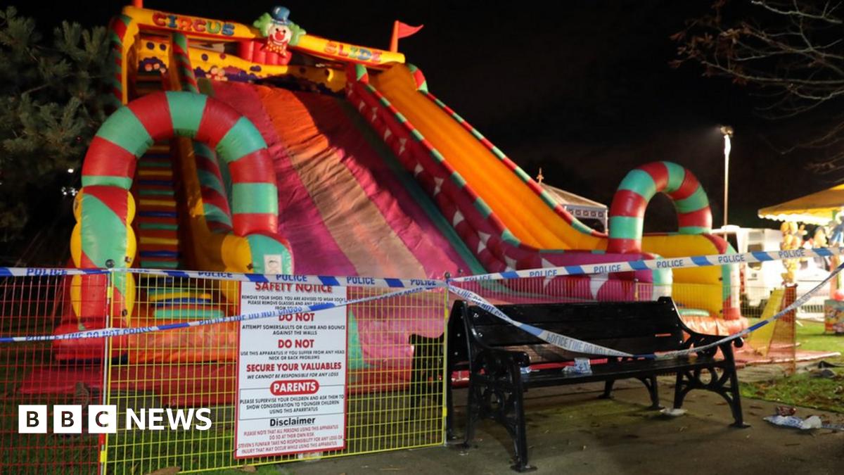 Woking fireworks: Child still in hospital after inflatable slide fall ...