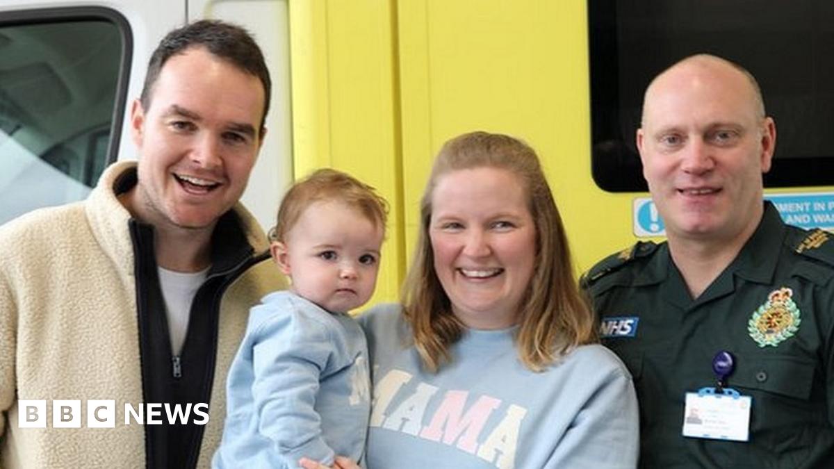 EEAST paramedics meet baby they delivered in a car park - BBC News