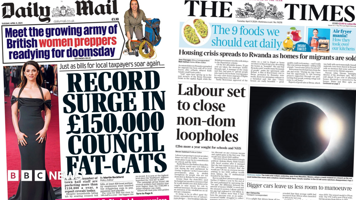 Newspaper headlines: 'Council fat cats' and Labour's tax loophole plan ...