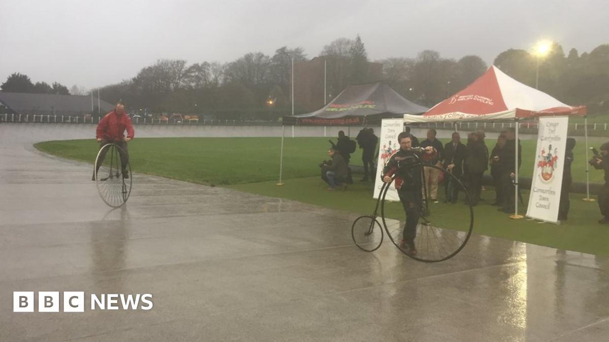 Carmarthen velodrome reopens after £600,000 revamp - BBC News