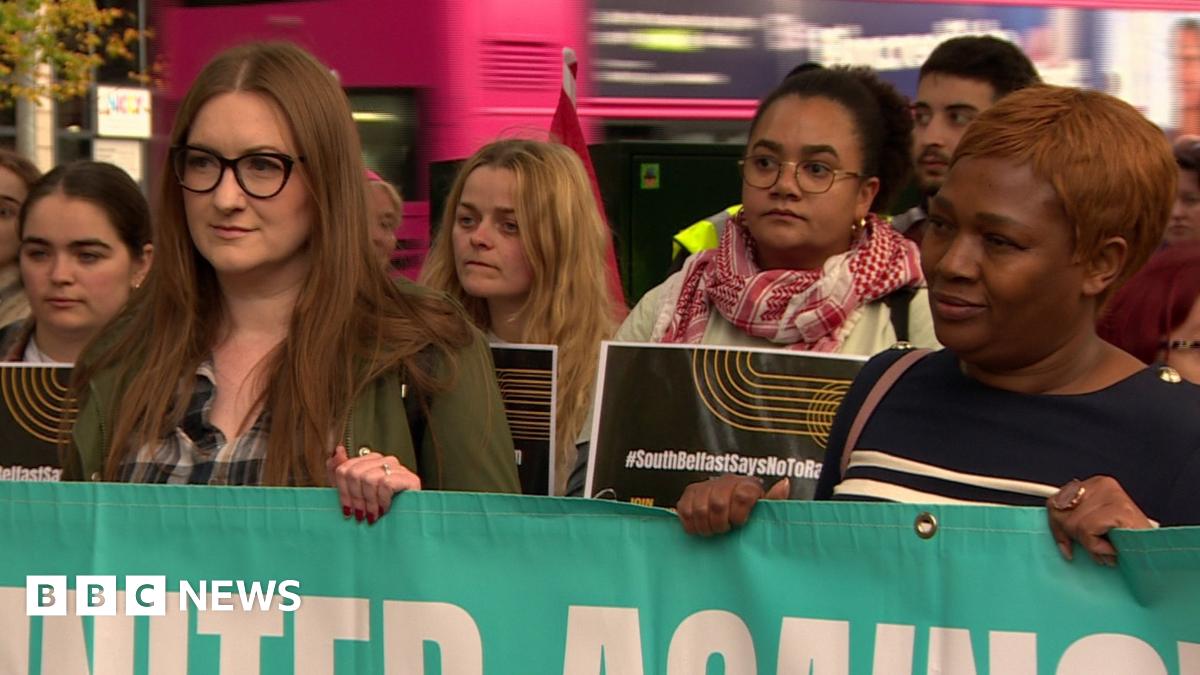 Anti-racism rally after south Belfast attacks - BBC News