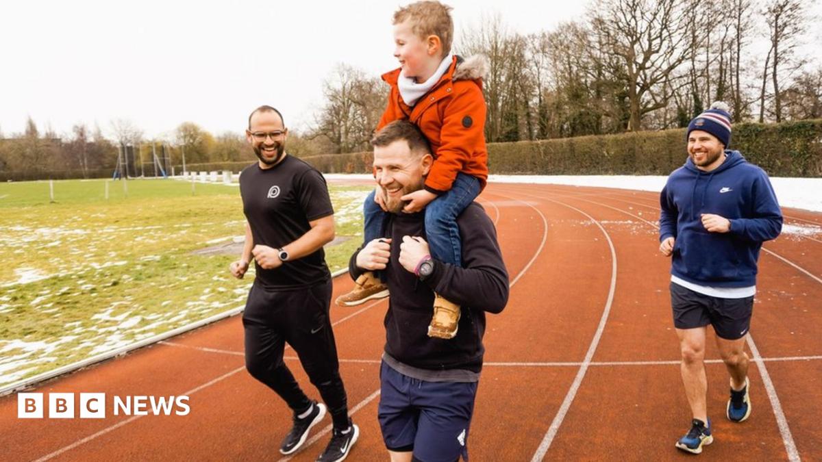 Brothers take on Ironman 70.3 after son's epilepsy diagnosis - BBC News