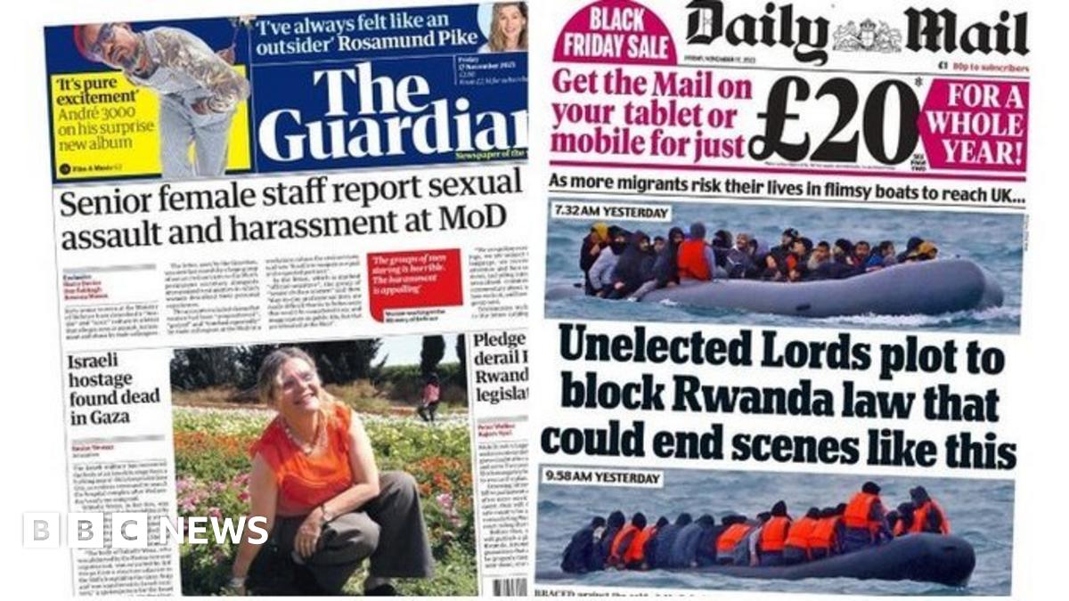 Newspaper headlines: Braverman's 'plan for Rwanda' and Israel says ...