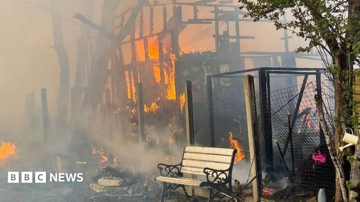 Harefield fire: Out-of-control bonfire destroys three outbuildings ...