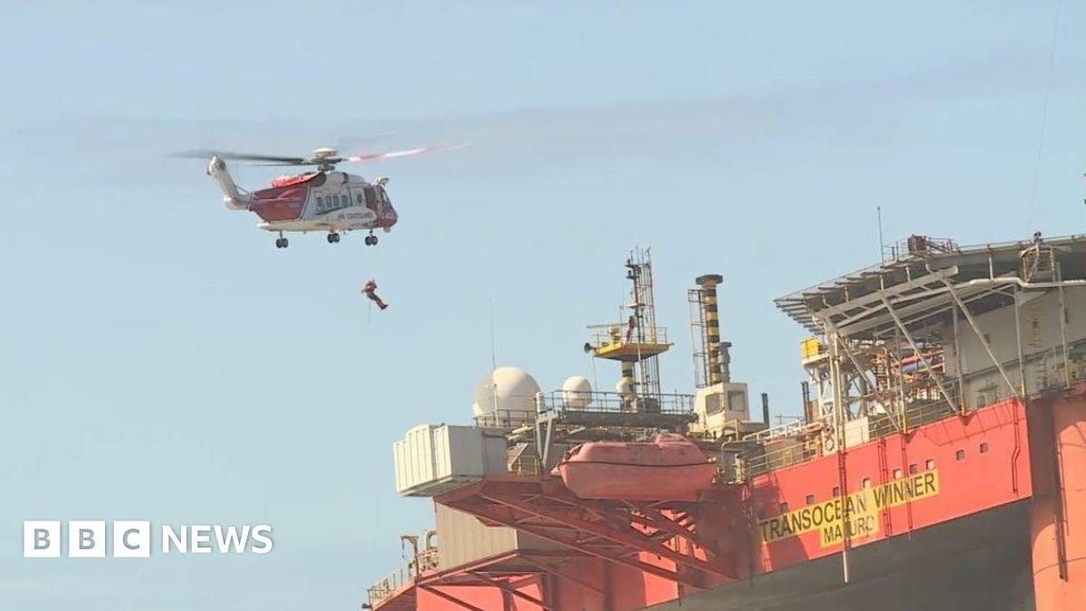 Salvage experts begin examining stricken Western Isles oil rig - BBC News