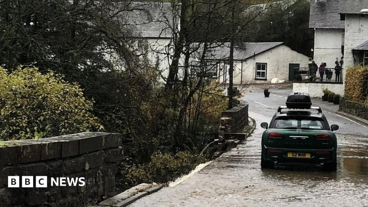 Bridge of Cally: Flooding causes bridge 'collapse' and road closure ...