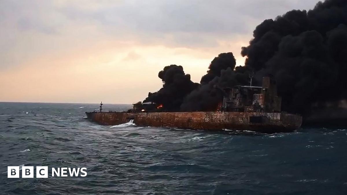 China tanker fire: Bodies found as Sanchi burns, one week on - BBC News
