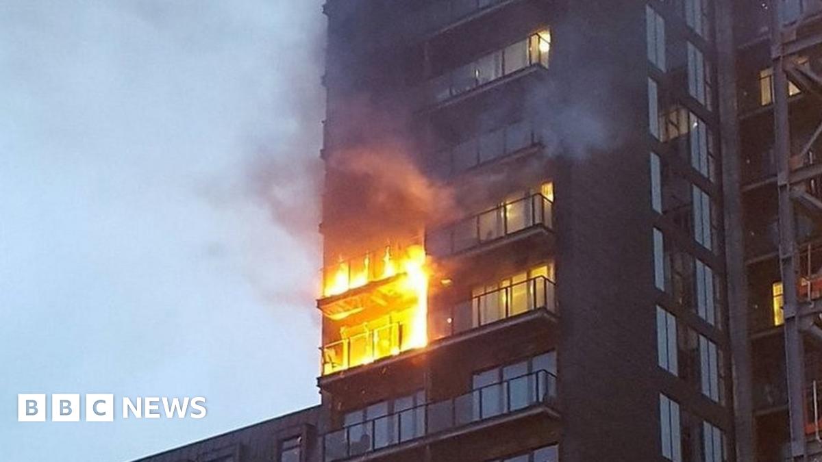 Concerns over wooden balconies after Manchester flats fire - BBC News