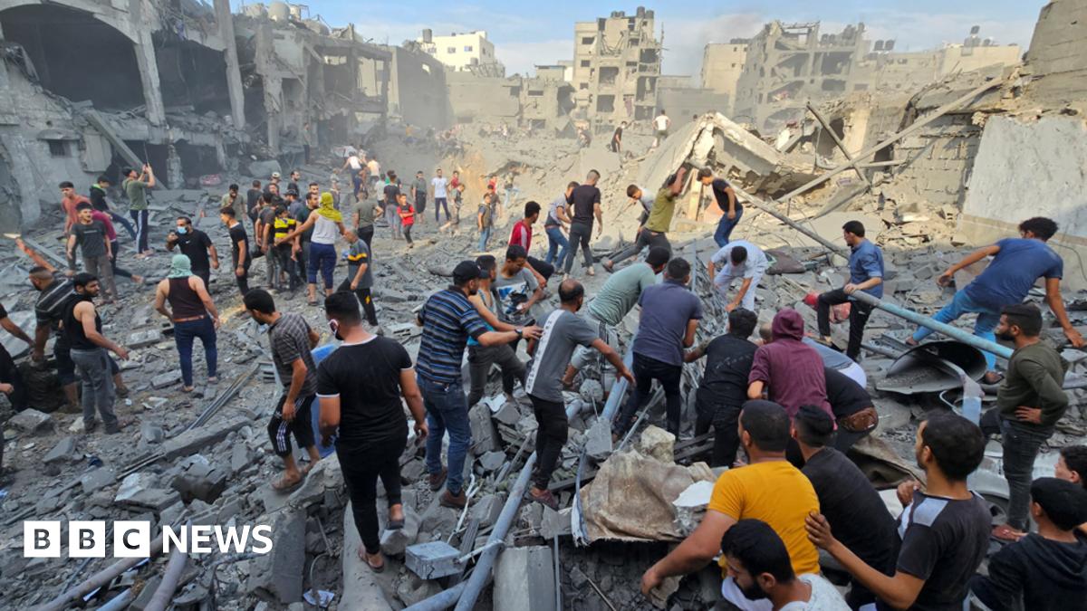 Dozens reported killed in Gaza refugee camp blast - BBC News