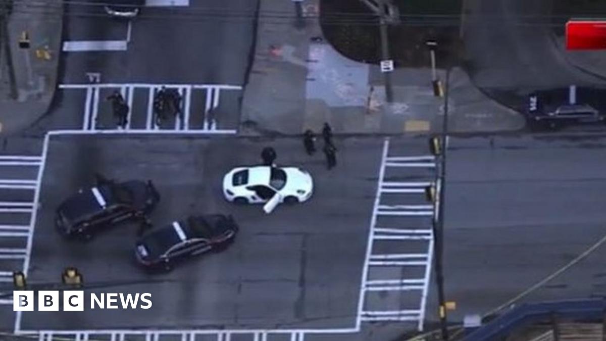 US driver shot after hit-and-run rampage - BBC News