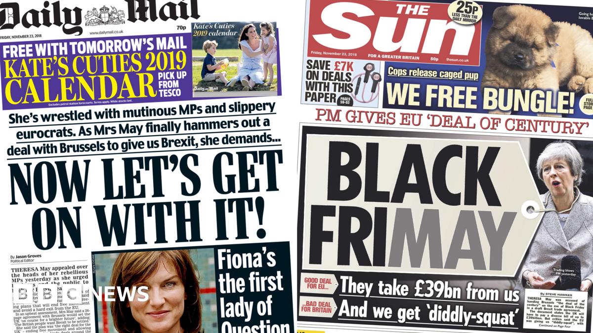 Newspaper headlines: Brexit divides front pages - BBC News