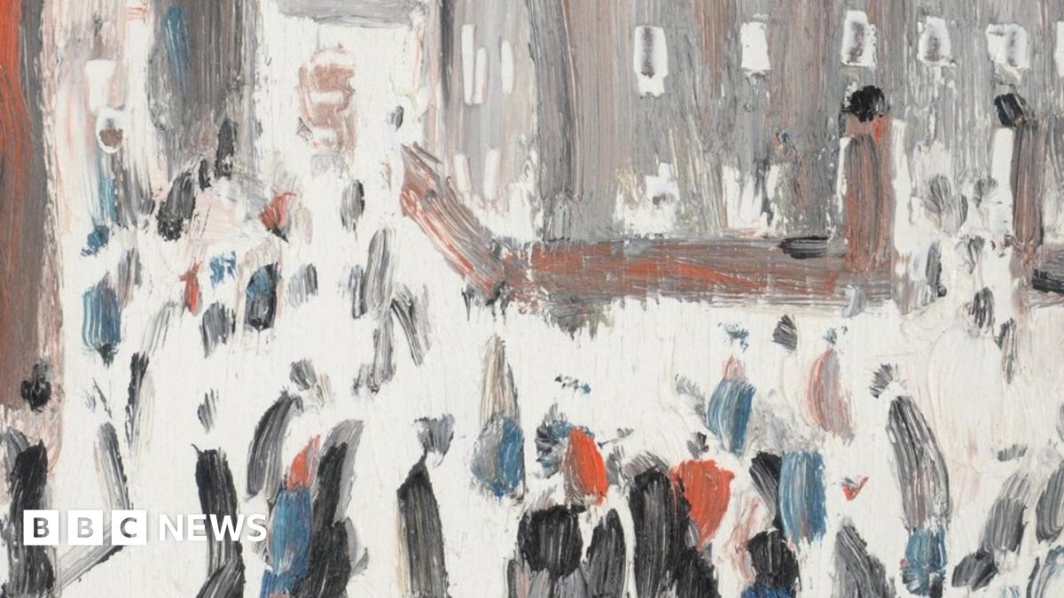 LS Lowry's Street Scene, Factory Gates sells for £50k - BBC News