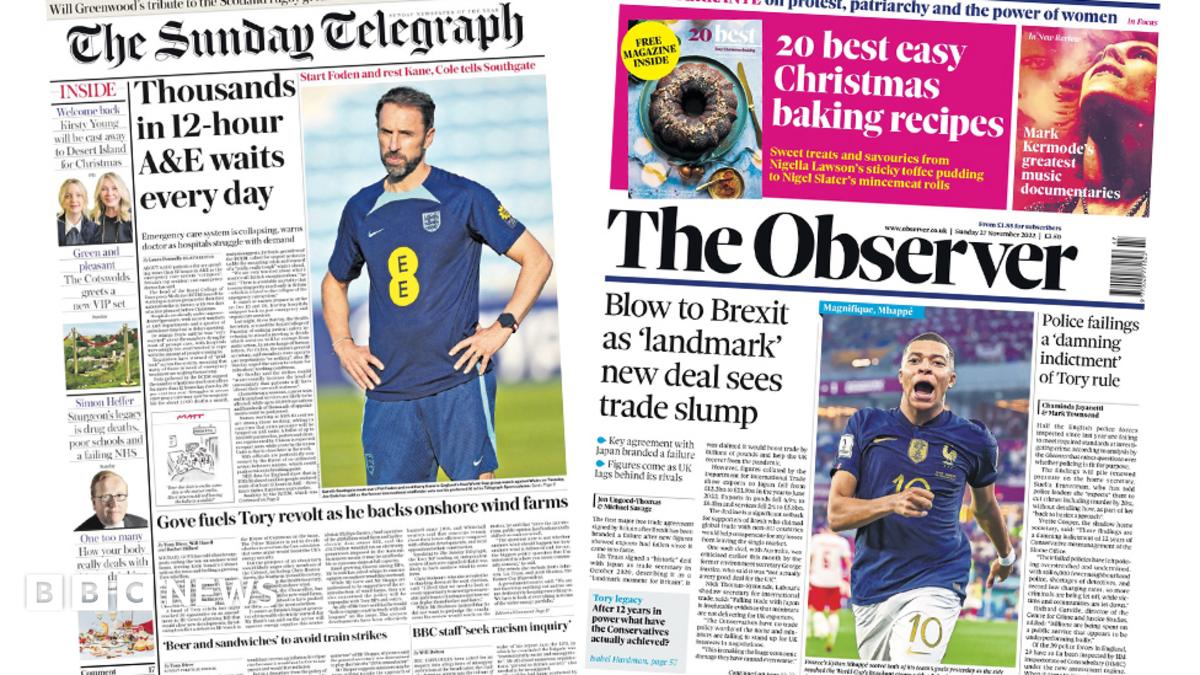 Newspaper headlines: 'Thousands in 12-hour A&E wait' and Brexit 'blow ...