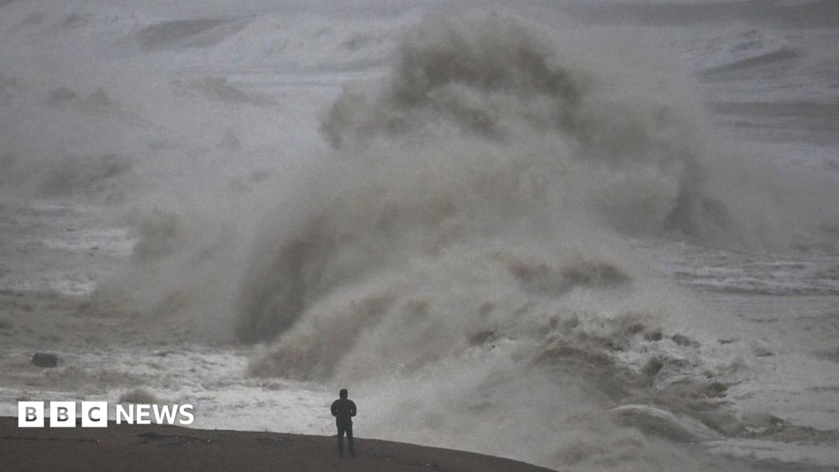 Damage and disruption: Storm Ciarán in pictures - BBC News