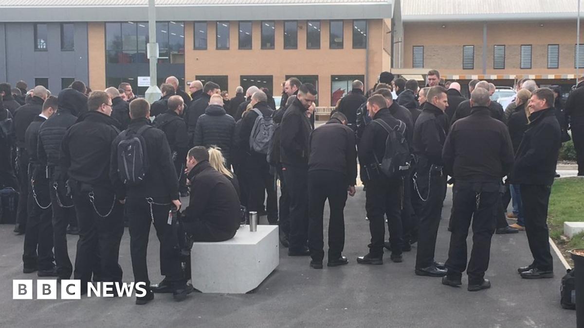 Prison officers in Wrexham and Swansea protest over violence - BBC News
