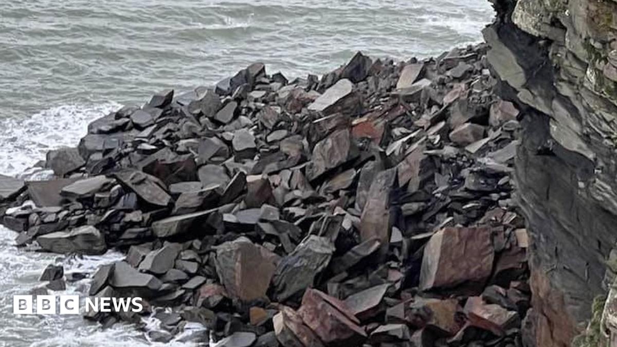 Coastguard issues warning after cliff fall at North Devon beach - BBC News
