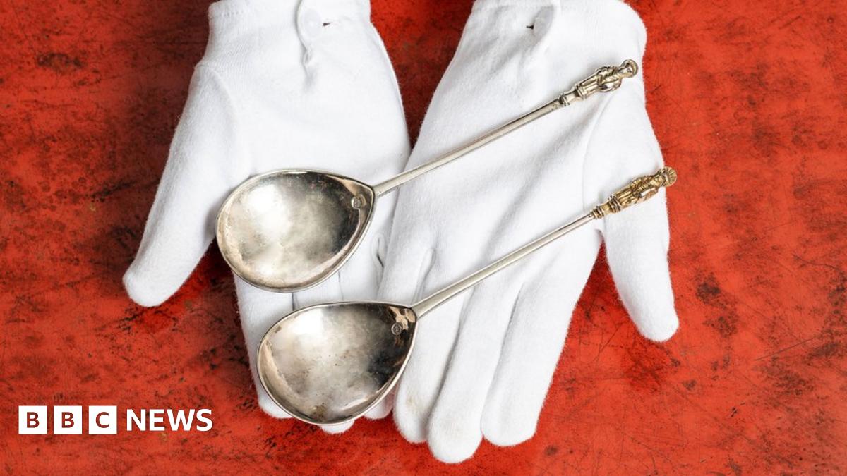 Set of silver spoons sells for £129k in Salisbury auction - BBC News