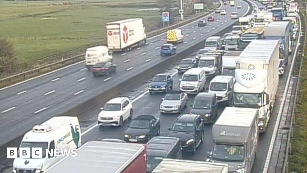 Woman and teenager seriously hurt in M6 Cannock crash - BBC News