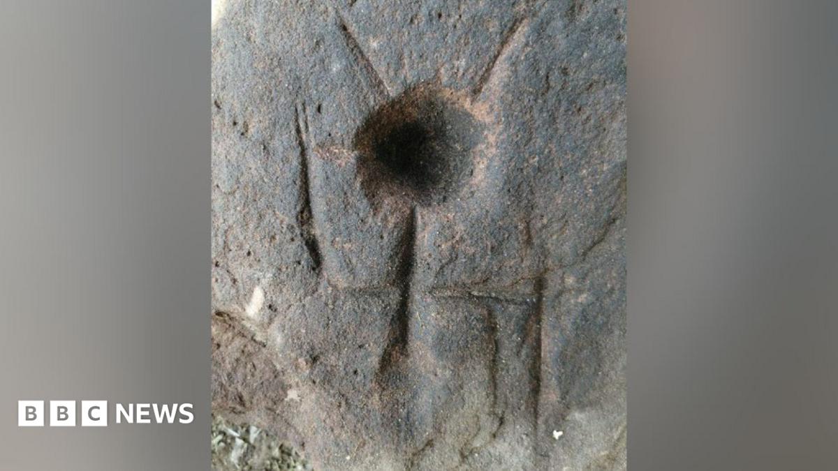 Nesscliffe Hill sandstone carvings puzzle archaeologists - BBC News