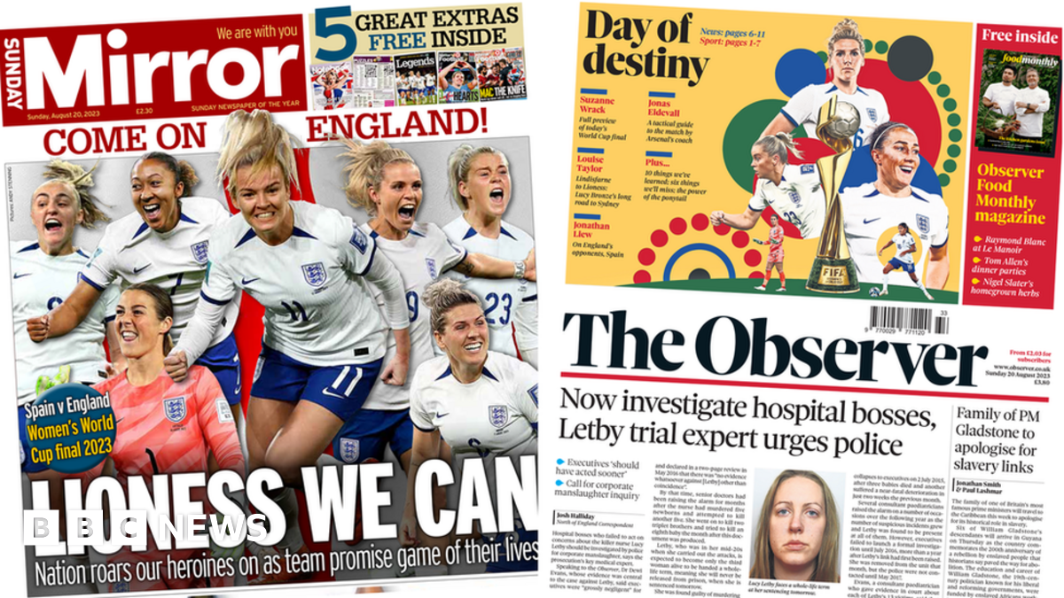 Newspaper headlines: 'Lioness we can' and 'investigate hospital bosses ...