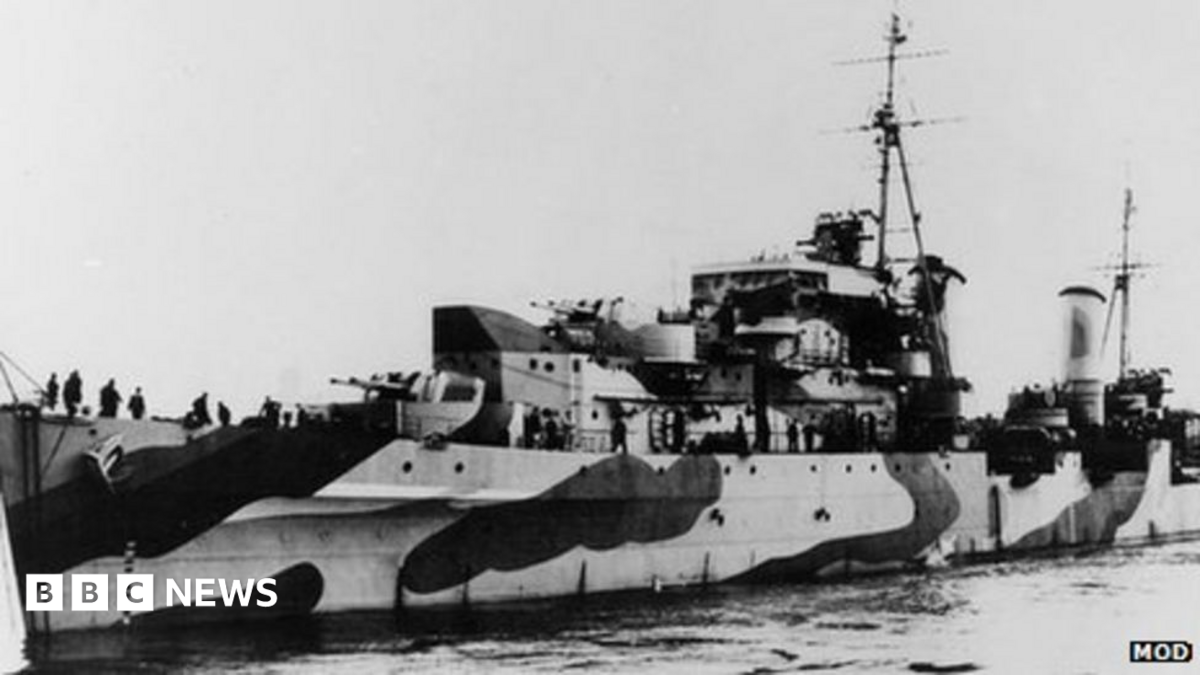 HMS Charybdis and Limbourne English Channel sinking remembered - BBC News