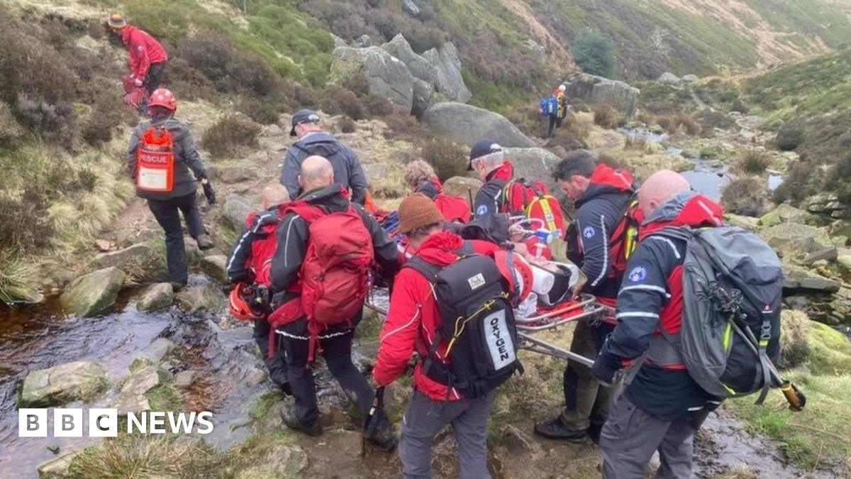 Mountain rescuers save walker injured in the Peak District - BBC News