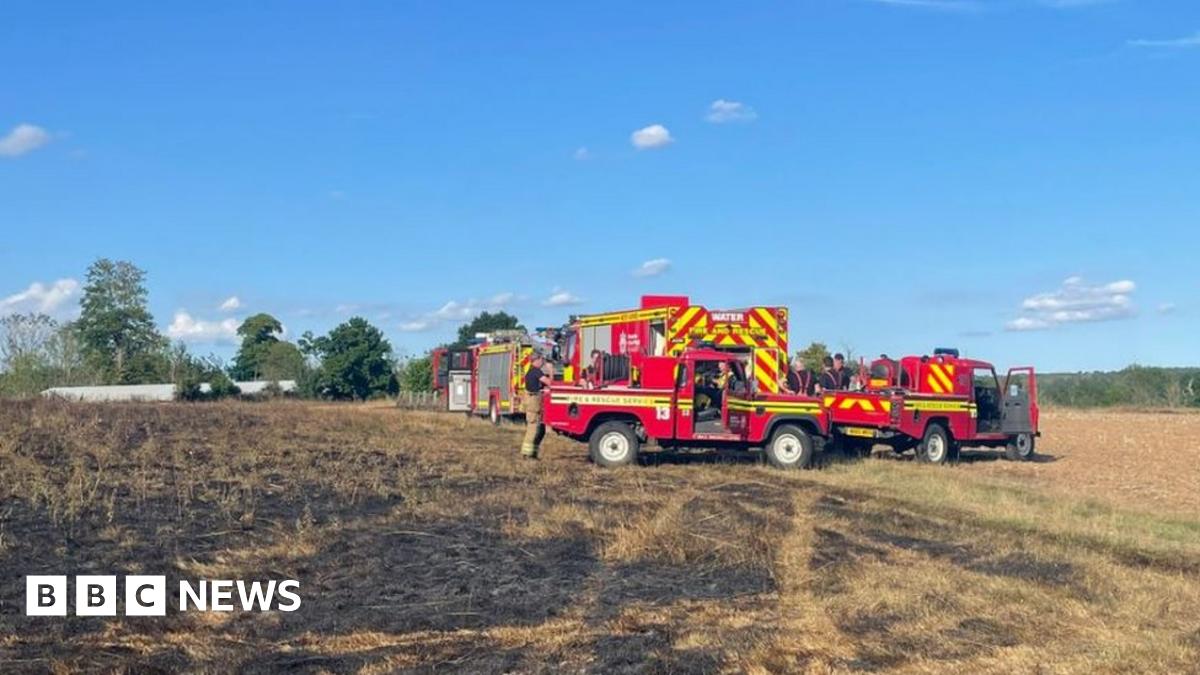 Out of control bonfire in Idsworth damages grassland - BBC News