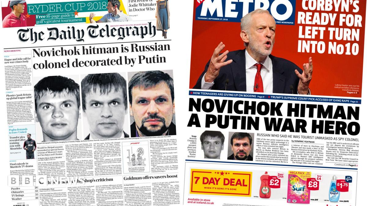 The Papers: Salisbury hitman 'is Russian colonel' - BBC News