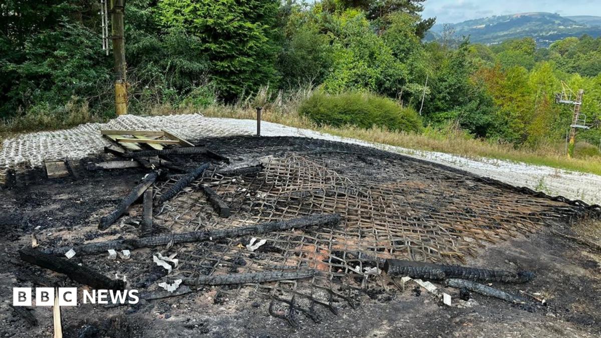 Pontypool: Artificial ski slope burned by vandals - BBC News