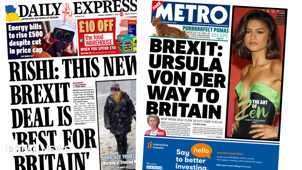 Newspaper headlines: Sunak to meet EU chief on Brexit deal and 'Italy ...