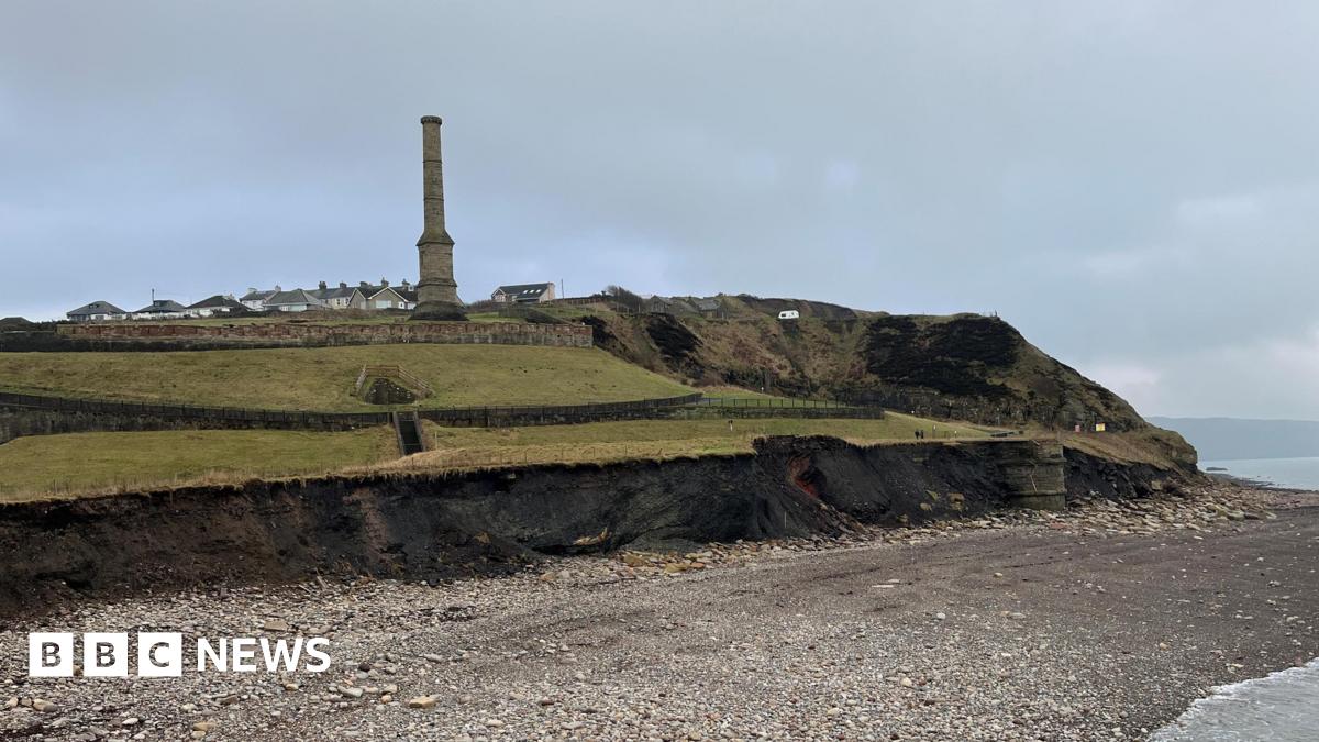 Crumbling cliff by Whitehaven's Candlestick to be made safe - BBC News