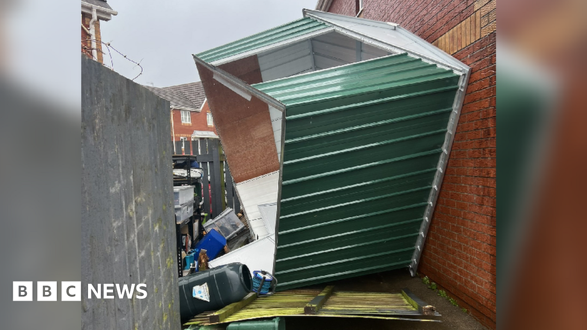 In pictures: Storm Eunice's sea surges, fallen trees, flying sheds ...