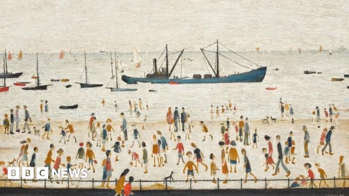 LS Lowry's Beach Scene, Lancashire sells at auction for £1.2m - BBC News