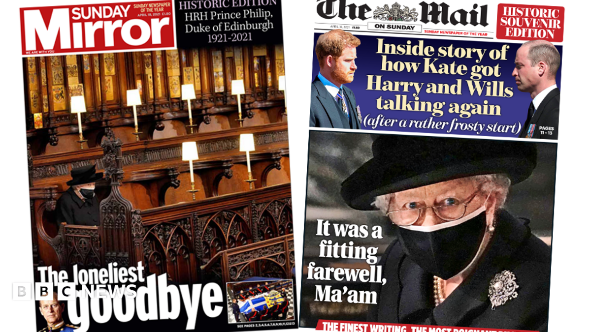 Newspaper headlines: 'The loneliest goodbye' as Queen bids 'farewell ...