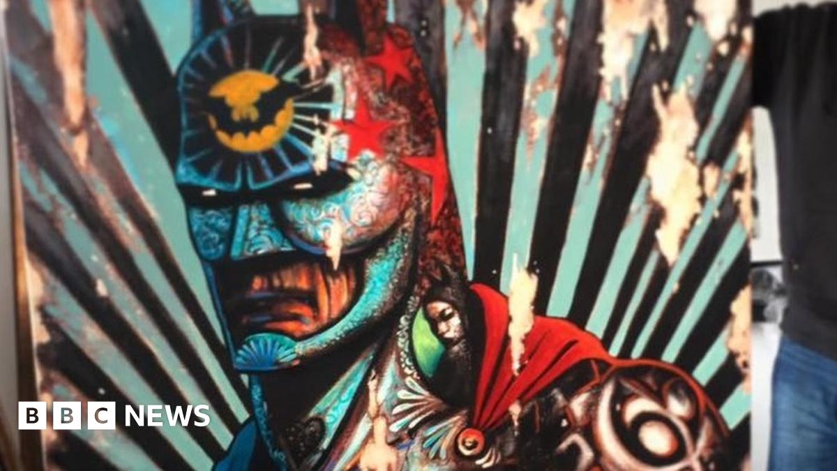 Batman painting stolen in £50k Belfast art raid - BBC News