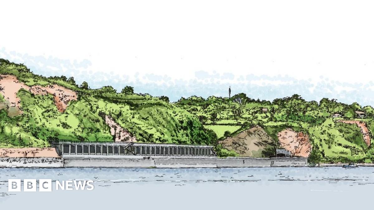 Devon railway line rockfall shelter to be extended at Dawlish - BBC News