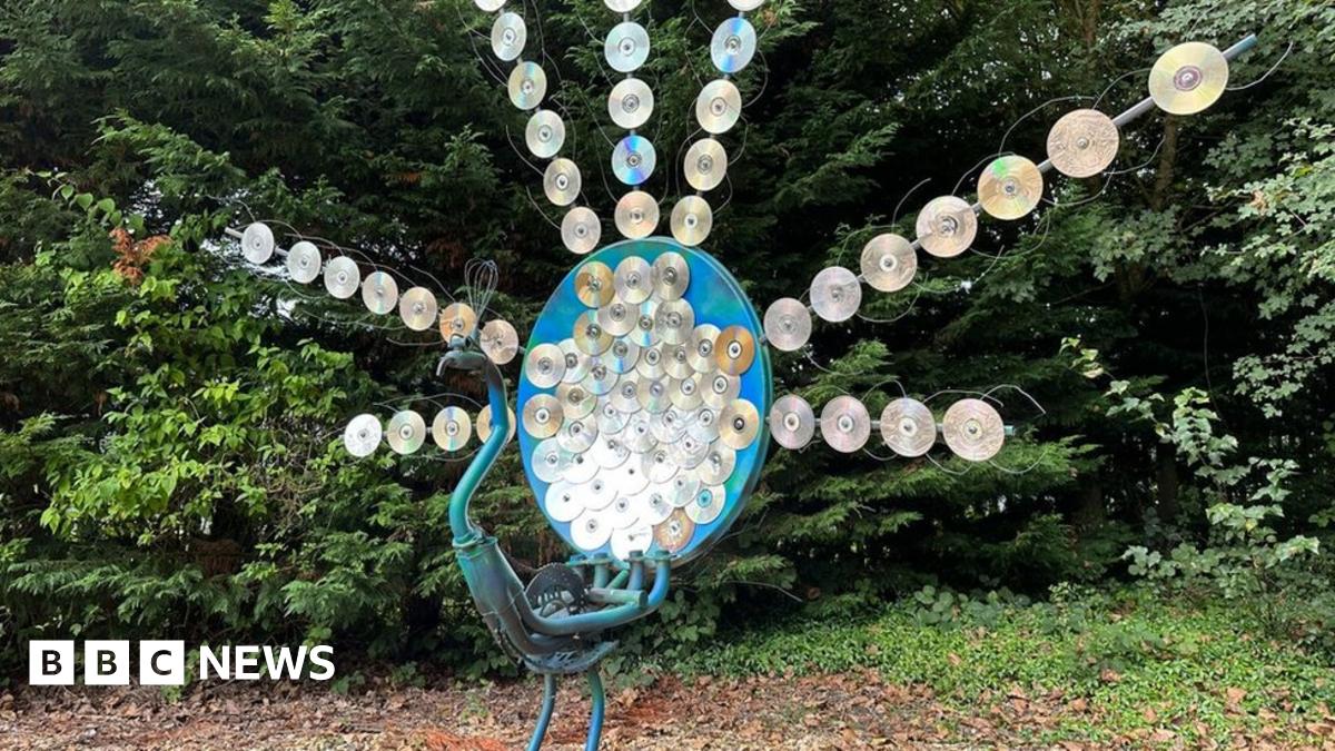 Sculpture trail set up by local farmer near Chippenham - BBC News